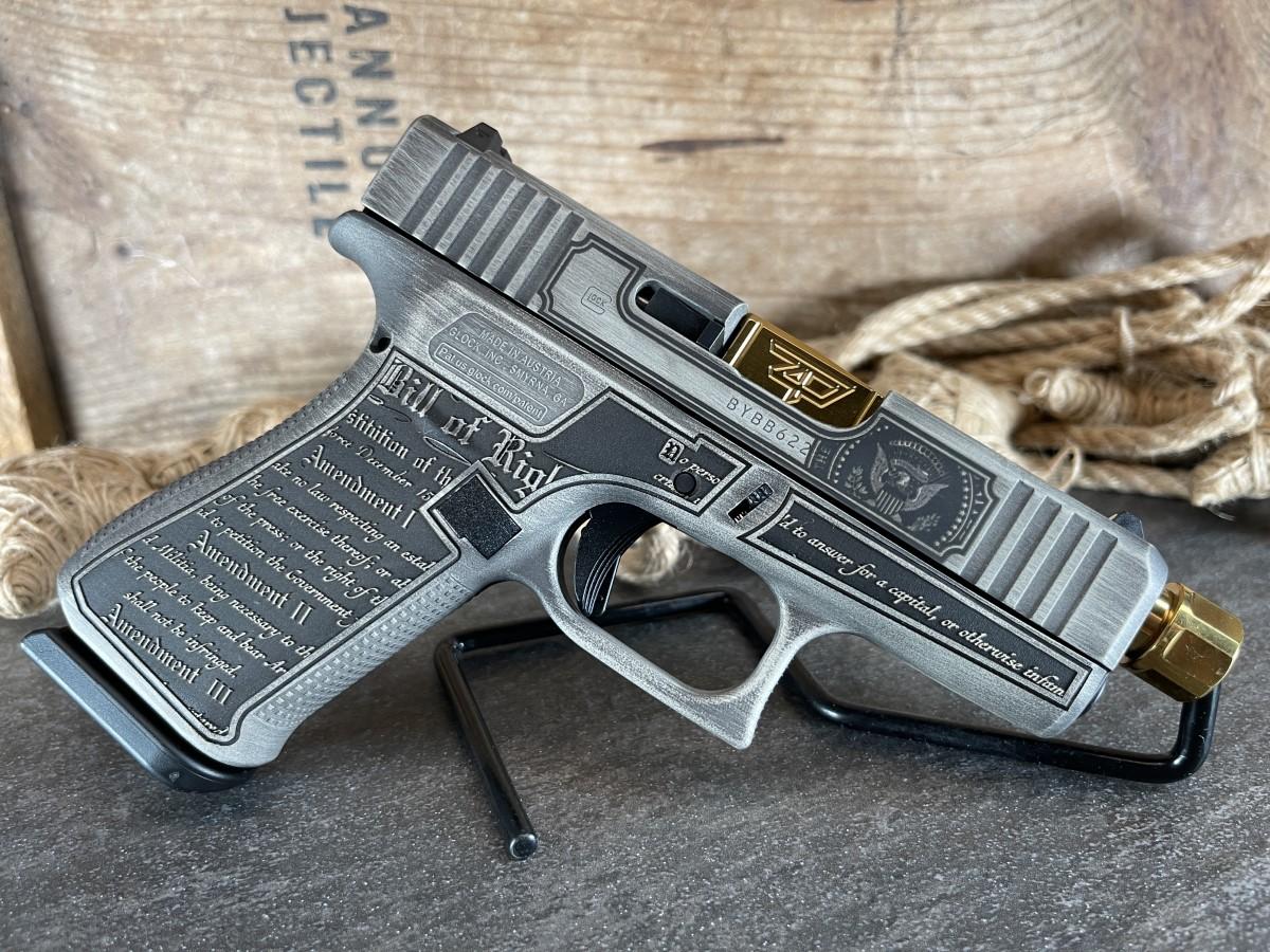 Glock 43X 3.41” 9mm, Trump Gold Barrel - NEW!!!! - harveysauctions.com