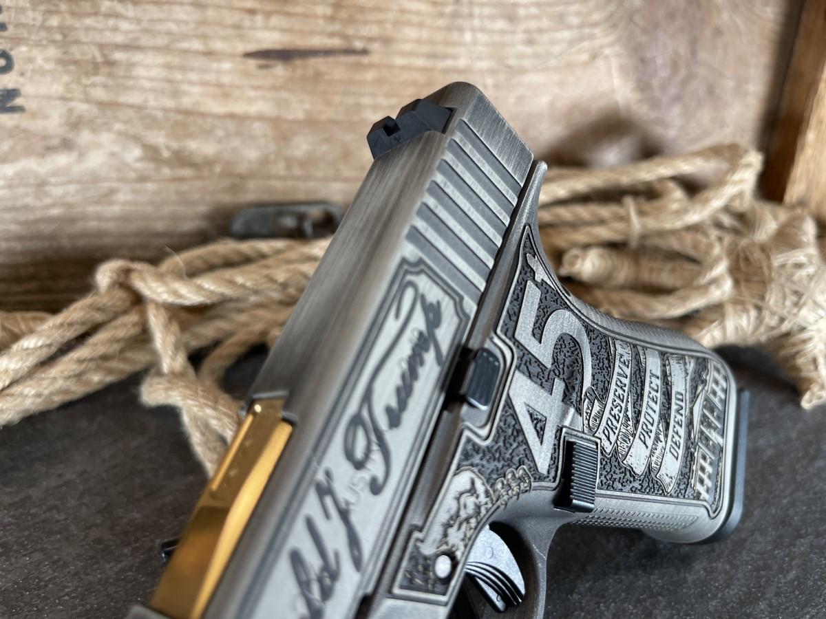 Glock 43X 3.41” 9mm, Trump Gold Barrel - NEW!!!! - harveysauctions.com