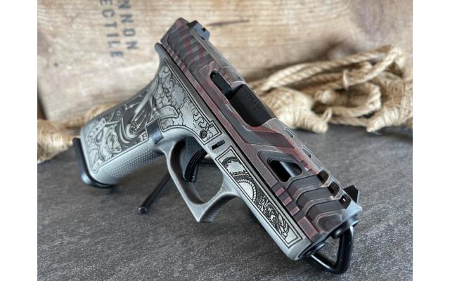 Glock 43X 3.39” 9mm, “Rising Sun Bushido” - NEW!!! - harveysauctions.com