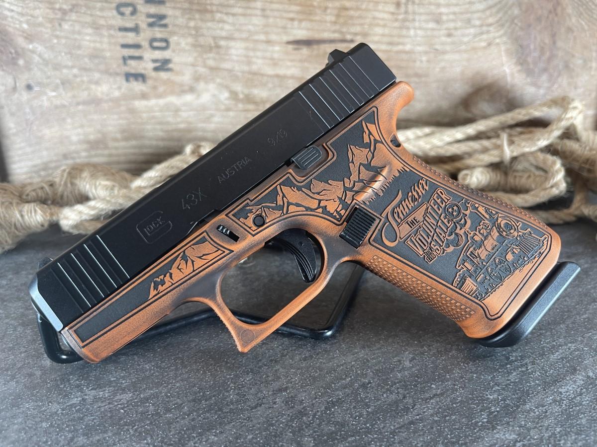Glock 43X 3.41” 9mm, Tennessee Orange - NEW! - harveysauctions.com