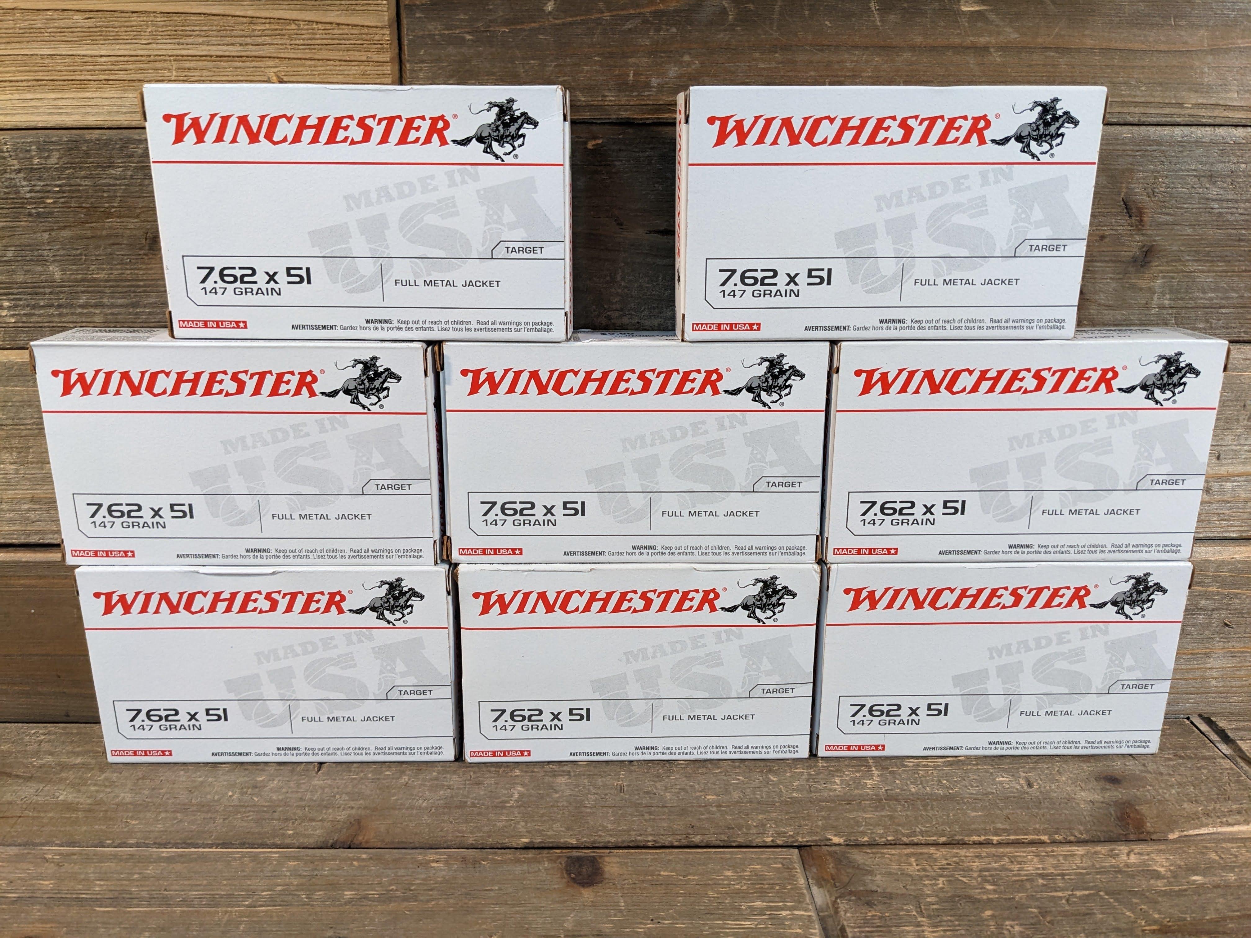 160 Rounds of Winchester 147Grain 7.62X51mm Target Ammunition ...