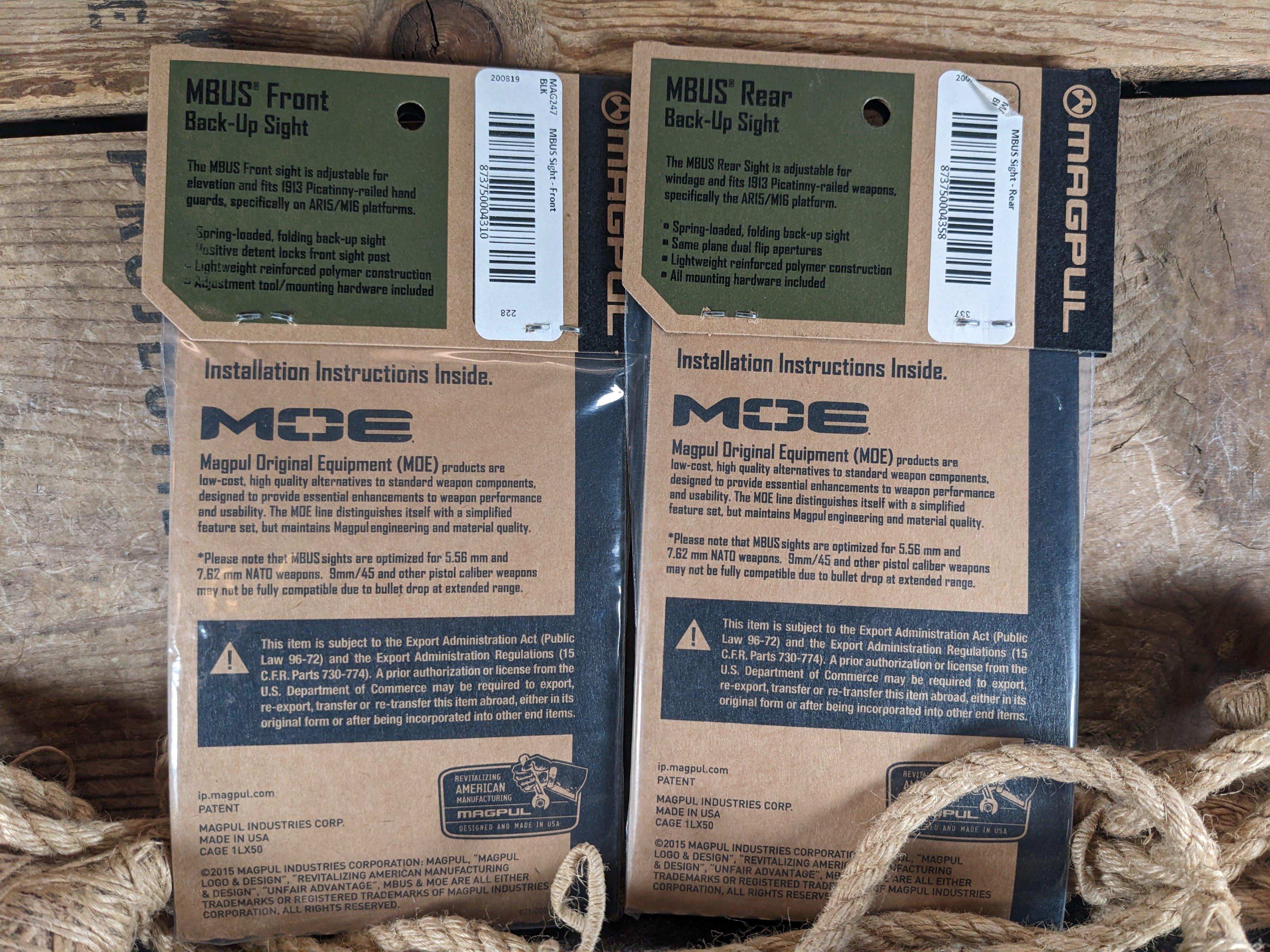 Pair of New Magpul MOE MBUS Front & Rear Sights - harveysauctions.com