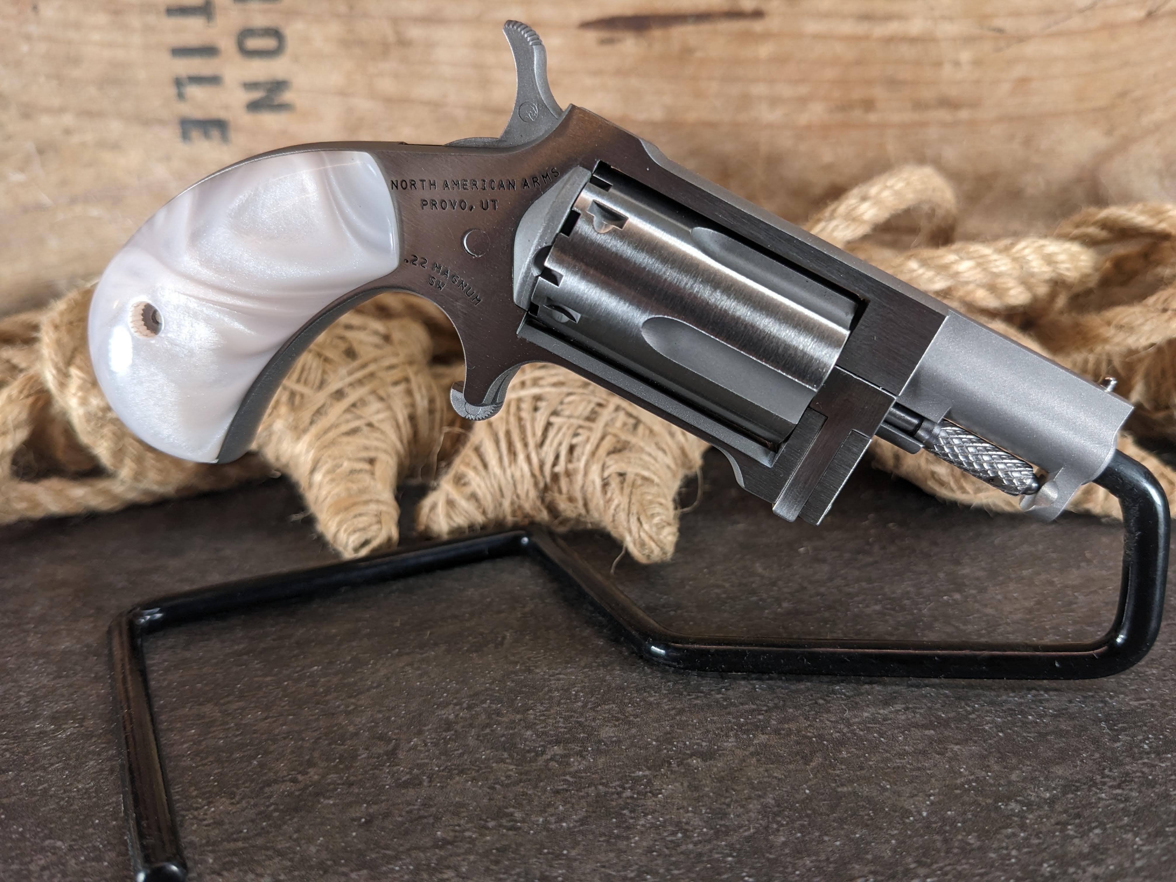 New NAA Sidewinder Mini .22WMR w/ Faux Pearl Grips - harveysauctions.com