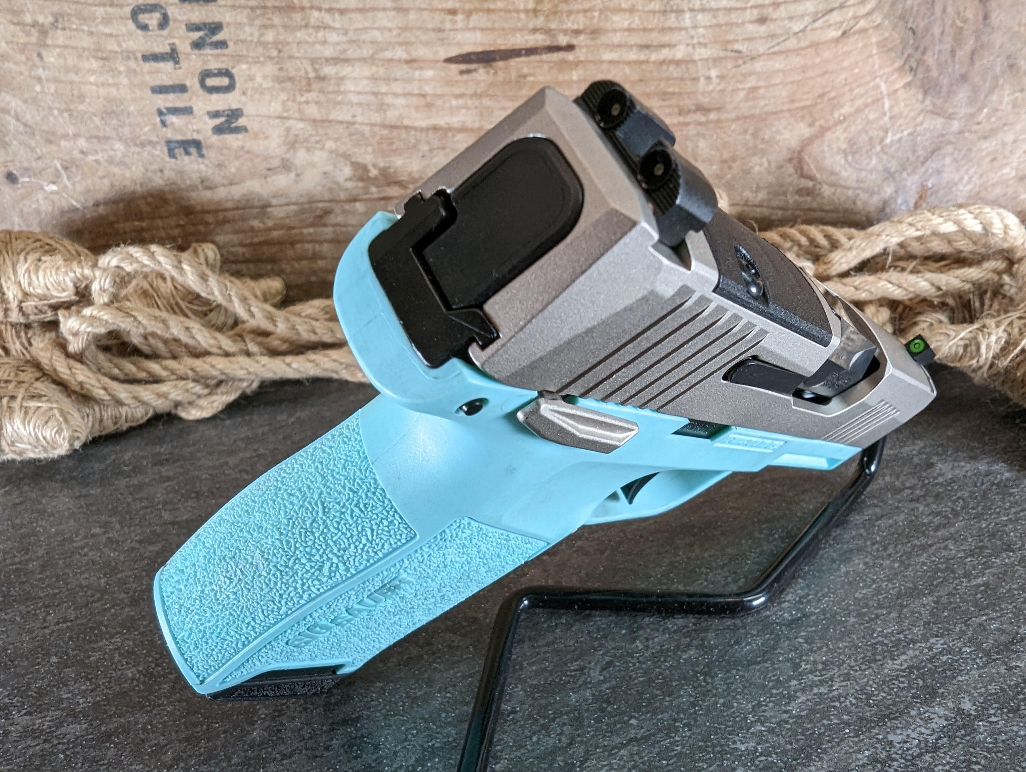 New Sig Sauer P365 .380acp Turquoise/Nickel - harveysauctions.com