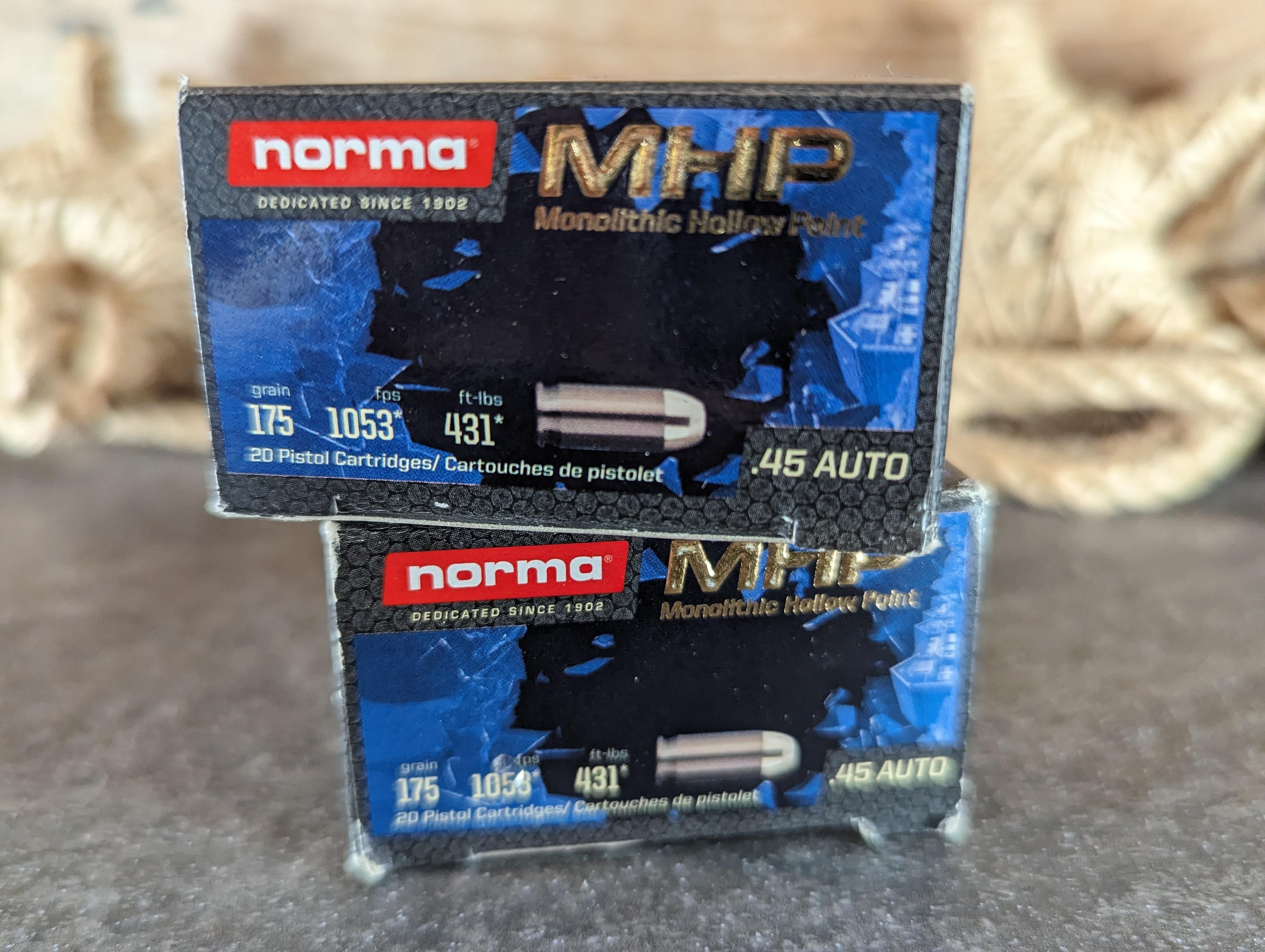 40 Rounds of Norma MHP 175Gr .45ACP Ammo - harveysauctions.com