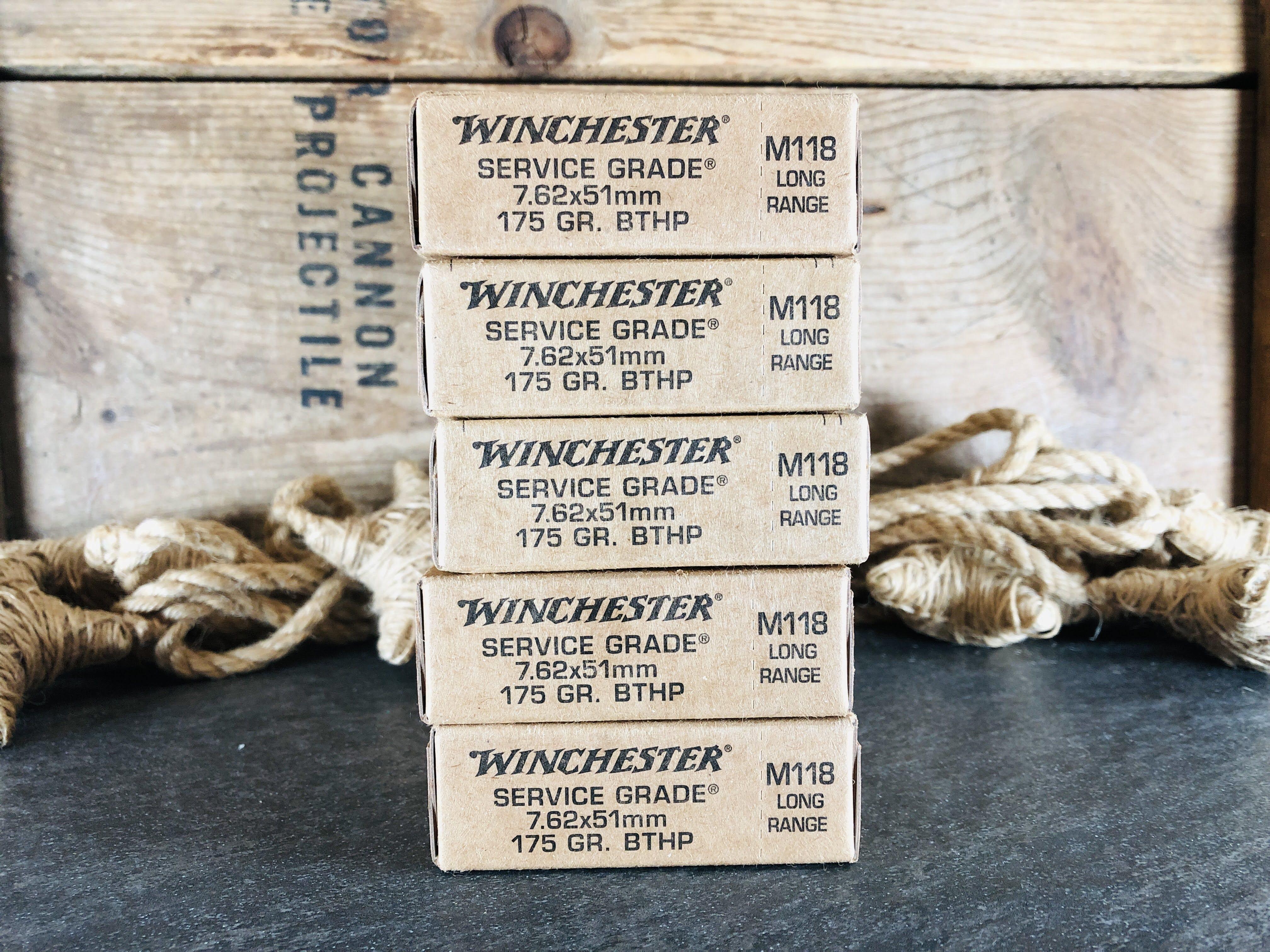 100 Rounds of 7.62x51mm M118 Long Range 175gr Ammunition ...