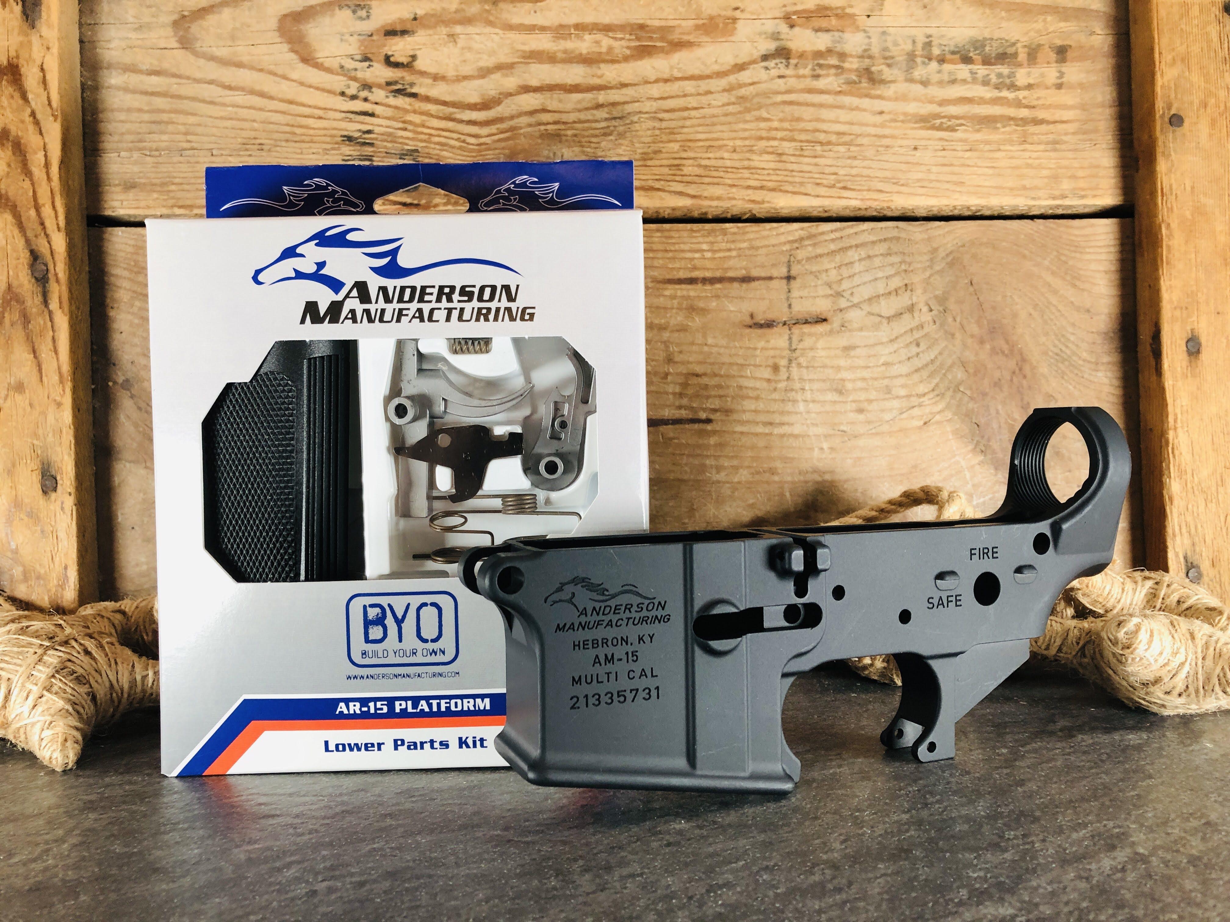 New Anderson AM15 Stripped Lower Receiver & New Anderson Lower Parts ...
