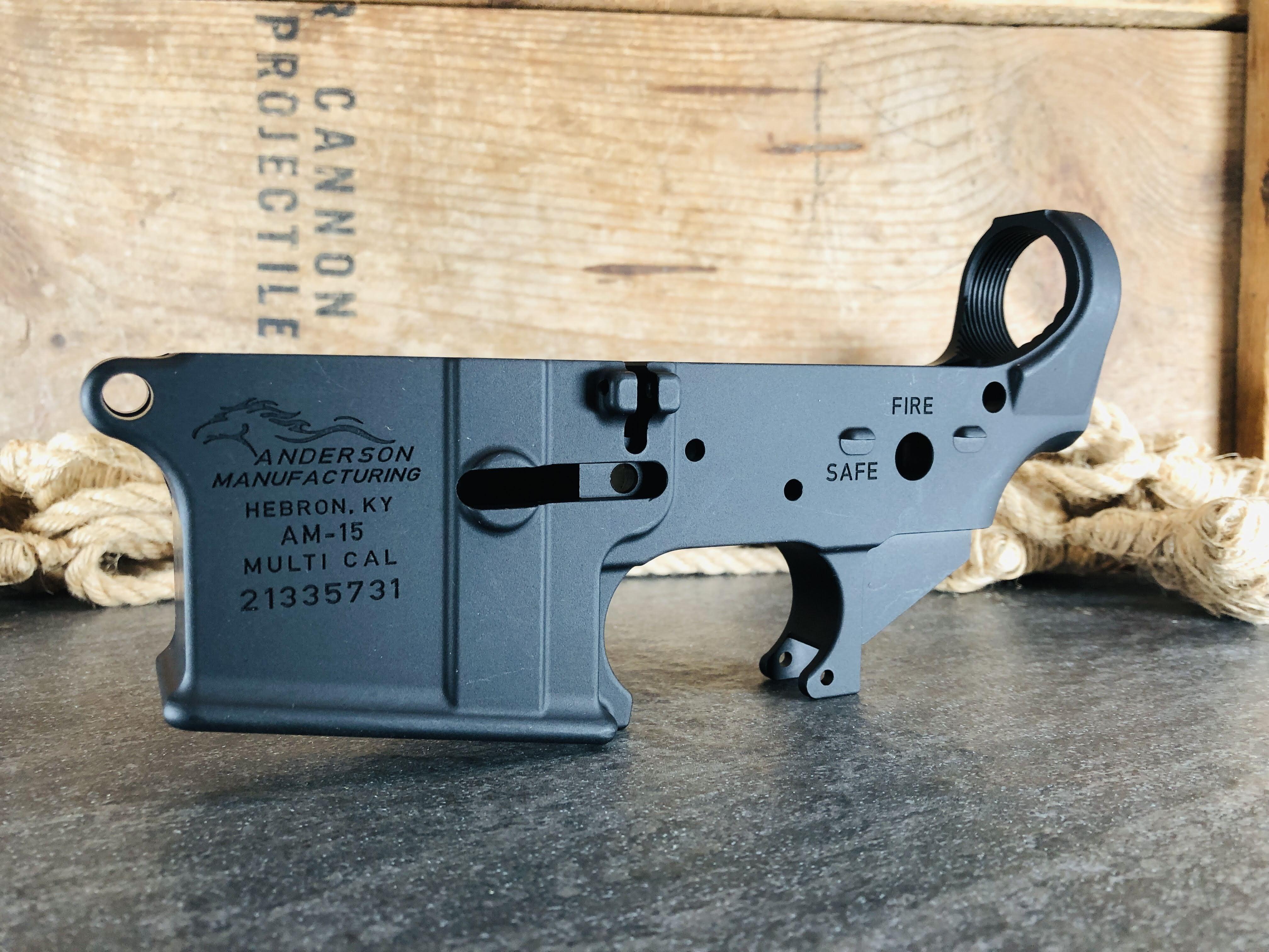 New Anderson AM15 Stripped Lower Receiver & New Anderson Lower Parts ...