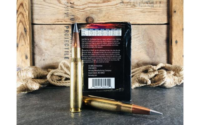 20 Rounds of Hornady .50BMG 750gr A-MAX Ammunition - harveysauctions.com