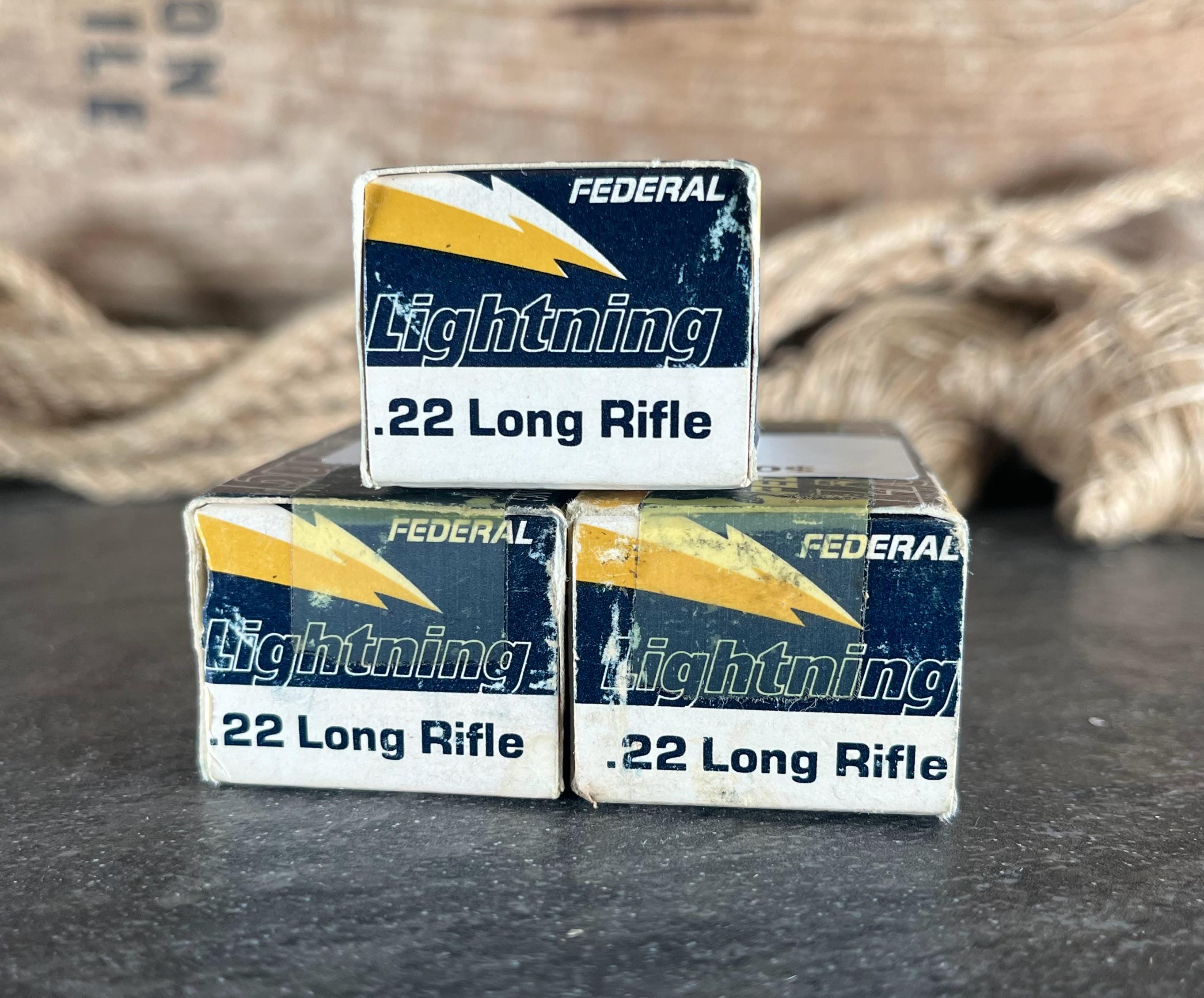 150 Rounds of Federal Lightning .22lr 38Gr - harveysauctions.com