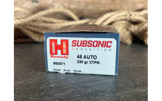 20 Rounds of Hornady Subsonic .45acp 230Gr XTP - harveysauctions.com