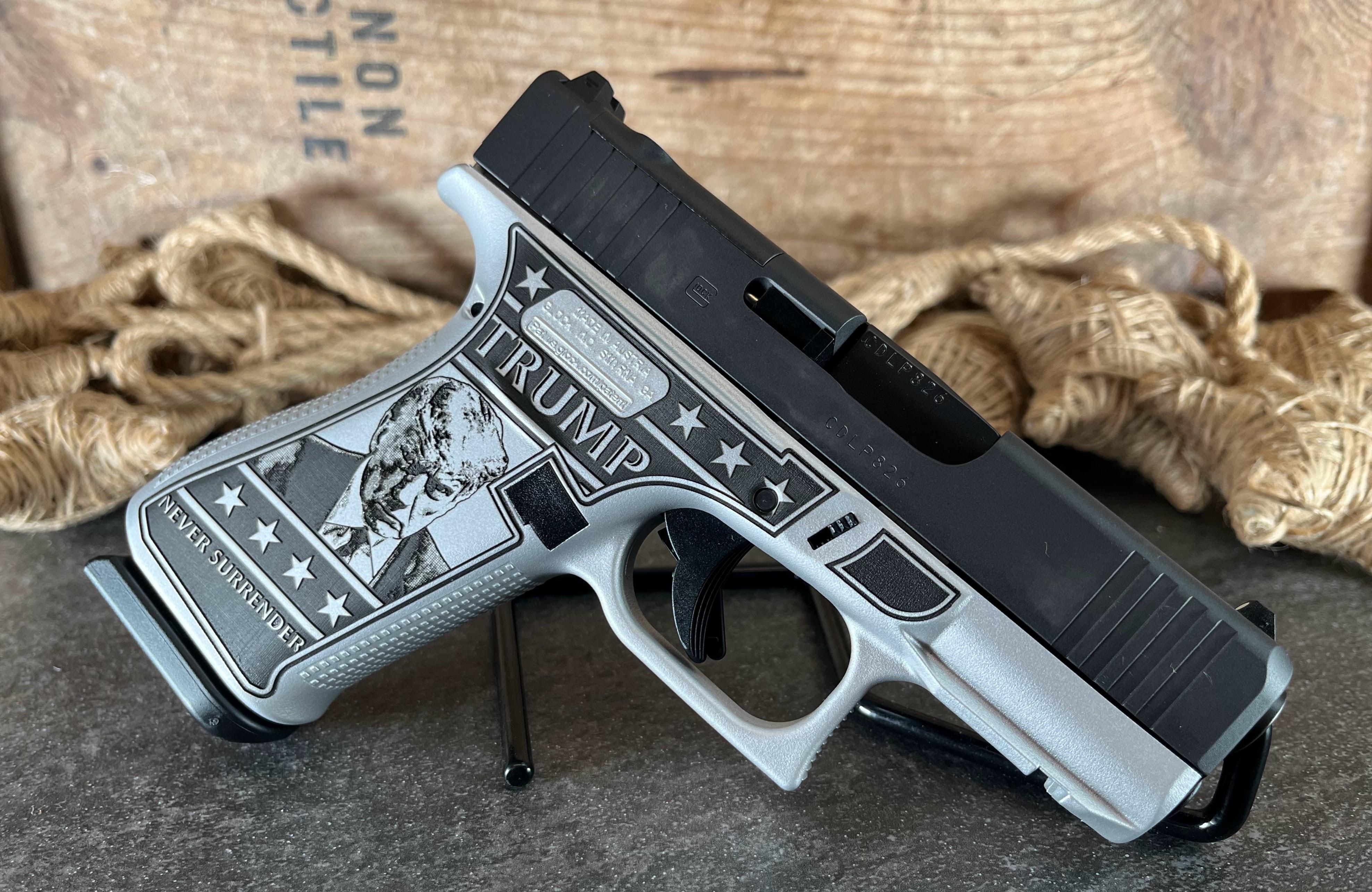 New Glock 43x MOS 9mm Trump Mug Shot - harveysauctions.com