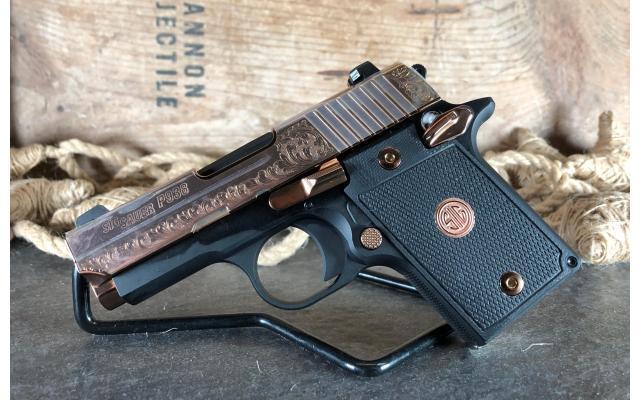 New Sig Sauer P938 Rose Gold Engraved .380acp - harveysauctions.com