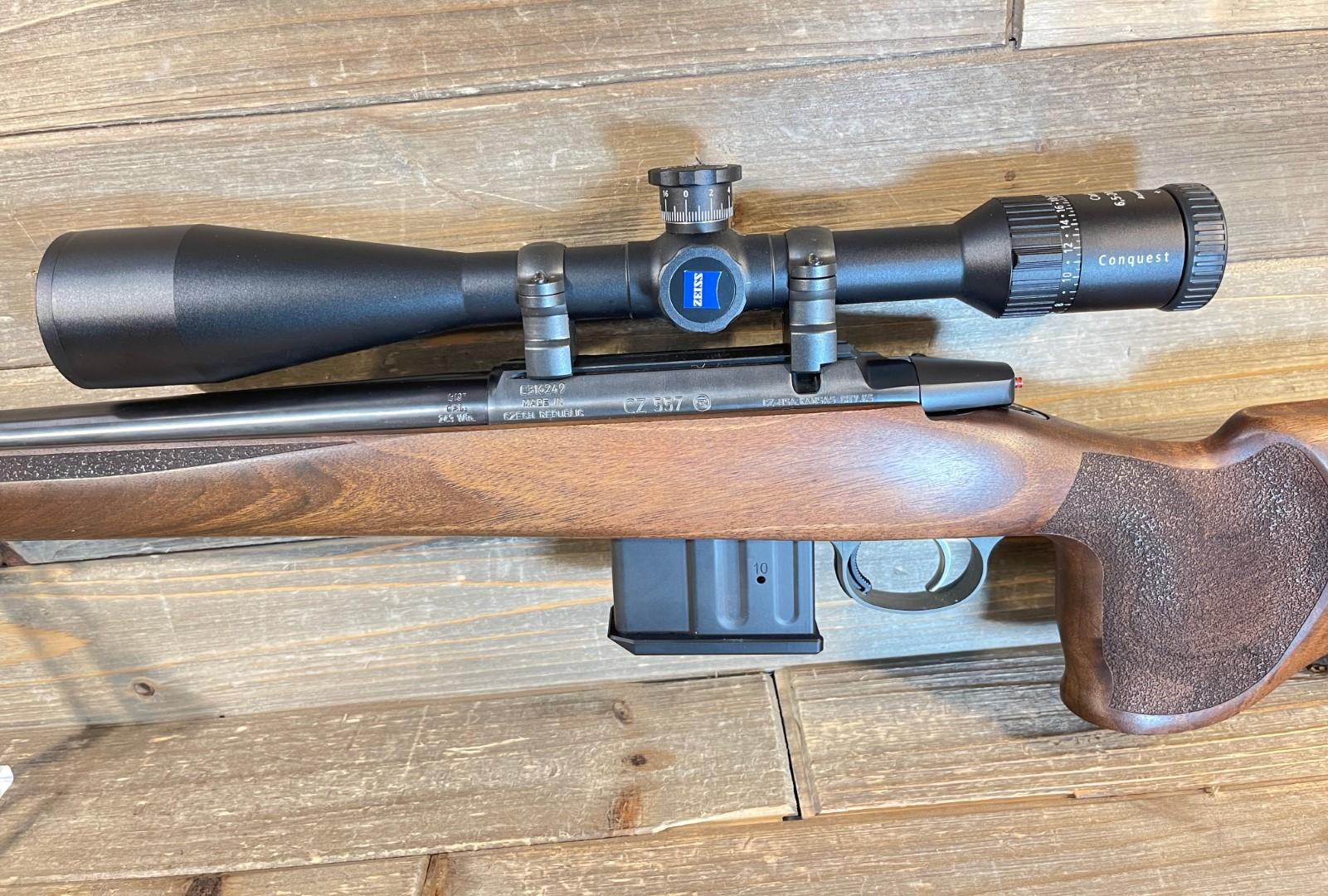 CZ 557 Varmint 25.6" .243WIN, in original box w/ Carl Zeiss Conquest 6. ...